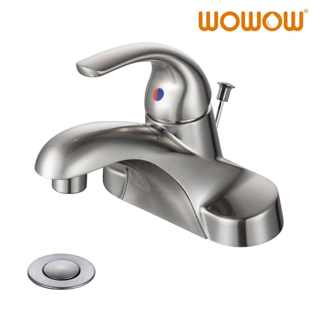 WOWOW Single Hole 4 Inch Centerset Bathroom Sink Faucet