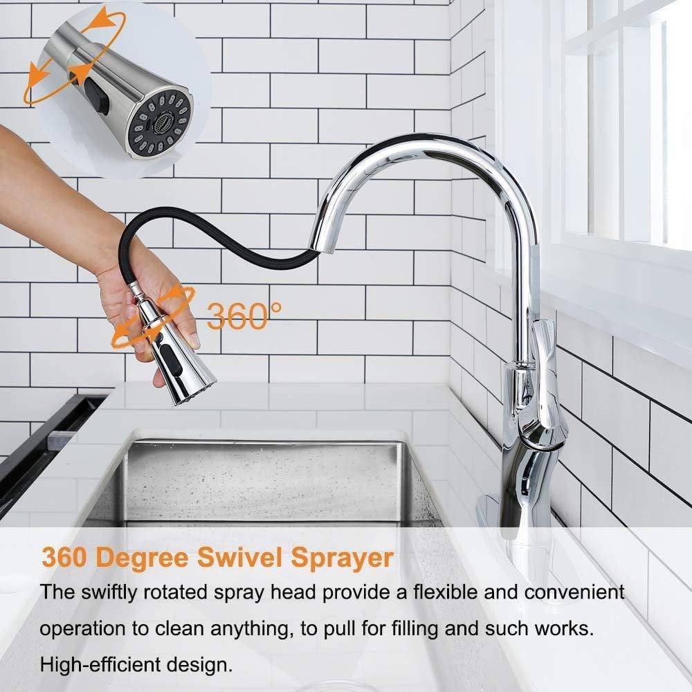 Kitchen Faucets Single Handle With Pull Down Sprayer