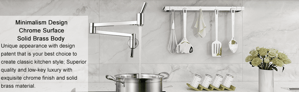 WOWOW Pot Filling Tap Over Stove Chrome