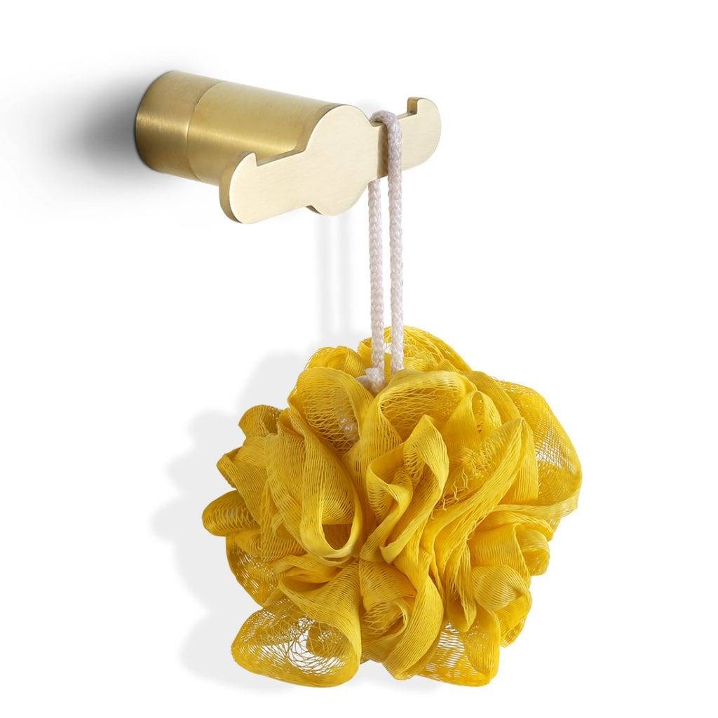 Bathroom Double Towel Hooks Brushed Gold