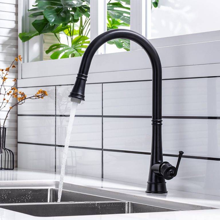 Matte Black Pull-Down Spray Kitchen Faucet