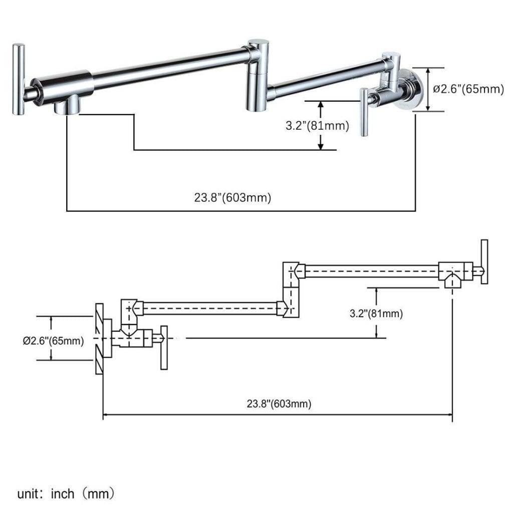 WOWOW Pot Filler Faucet Above Stove Chrome