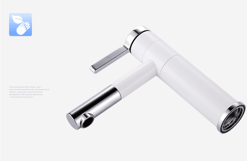 WOWOW White Bathroom Faucet With 360 Degree Rotate