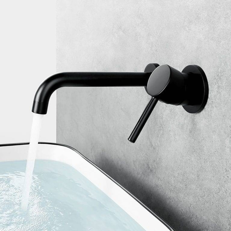 Matte Black Wall Mounted Basin Mixer