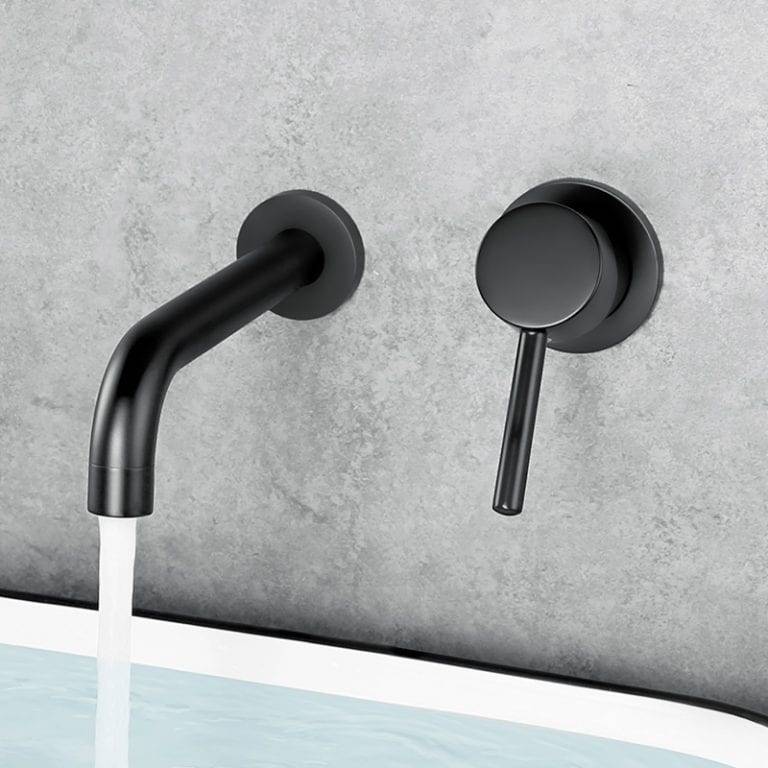 Matte Black Wall Mounted Basin Mixer