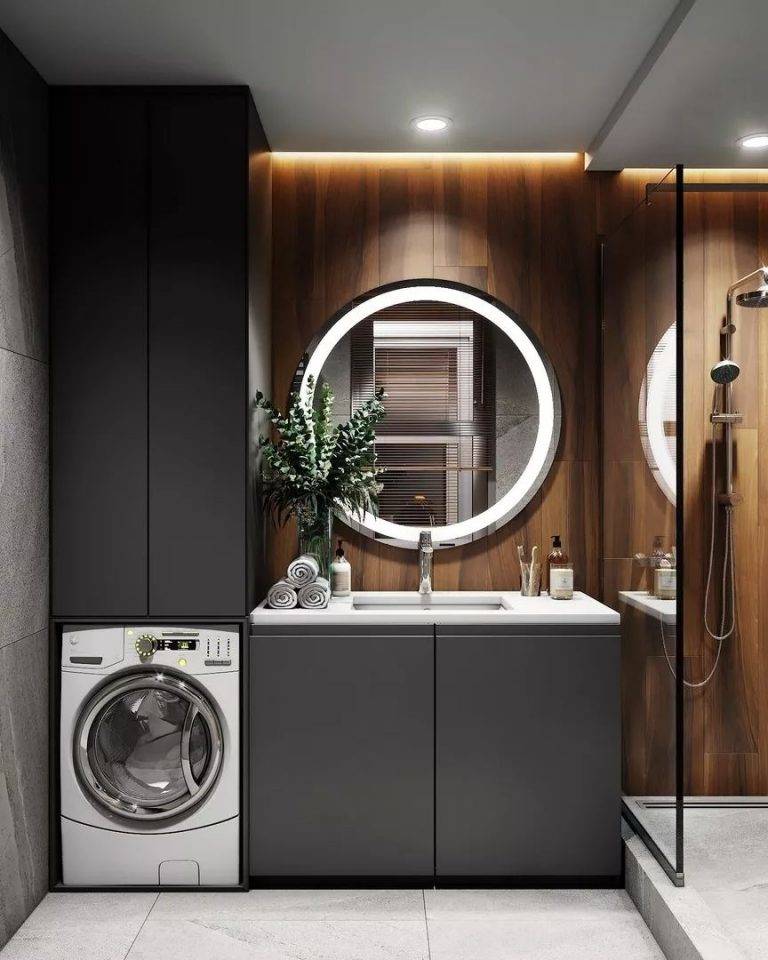 How To Put The Washing Machine In The Bathroom Of 5 Square Meters? 35 ...