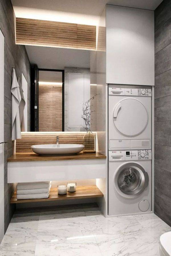 How To Put The Washing Machine In The Bathroom Of 5 Square Meters? 35 ...