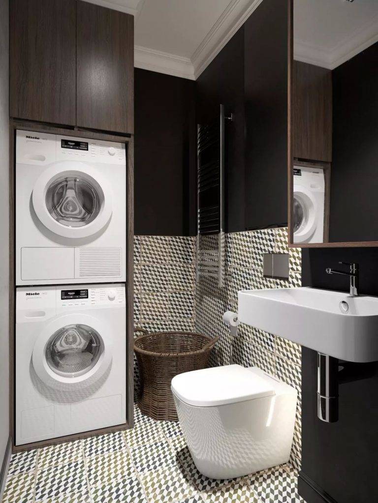How To Put The Washing Machine In The Bathroom Of 5 Square Meters? 35 ...