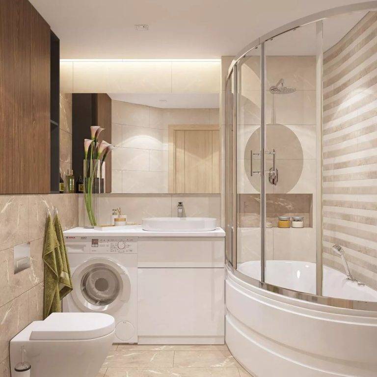 How To Put The Washing Machine In The Bathroom Of 5 Square Meters? 35 ...