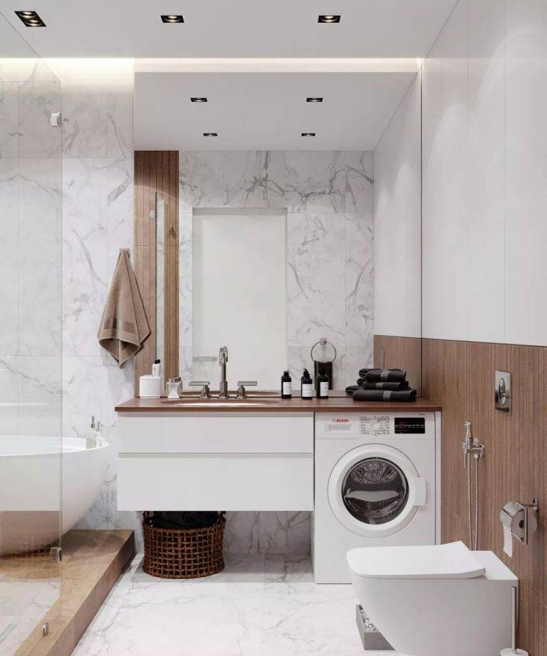 How To Put The Washing Machine In The Bathroom Of 5 Square Meters? 35 ...