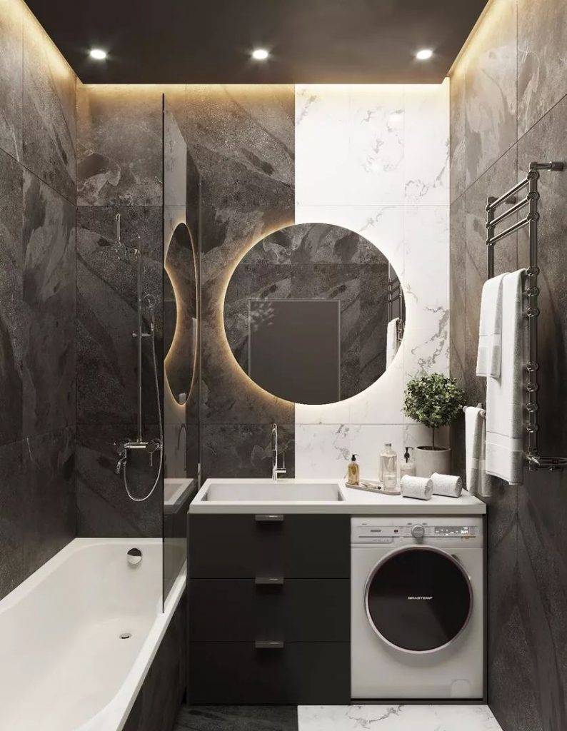 How To Put The Washing Machine In The Bathroom Of 5 Square Meters? 35 ...