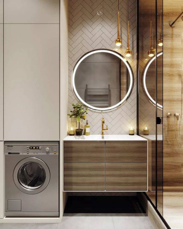 How To Put The Washing Machine In The Bathroom Of 5 Square Meters? 35 ...