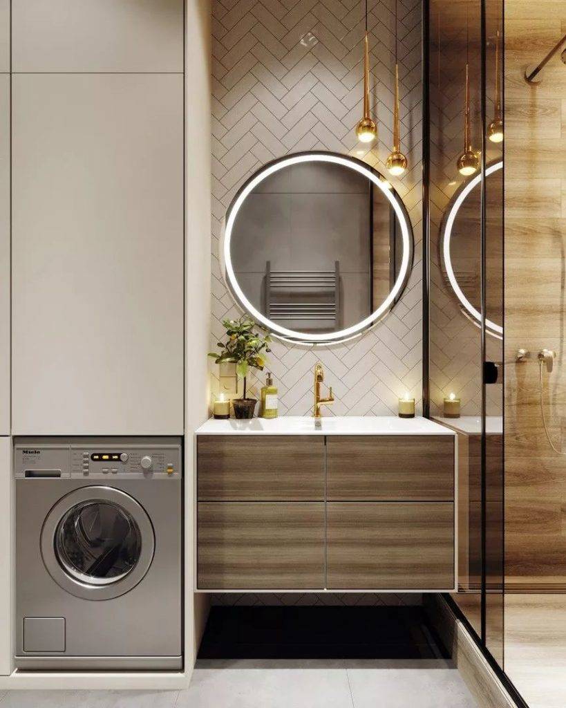 How To Put The Washing Machine In The Bathroom Of 5 Square Meters? 35 ...