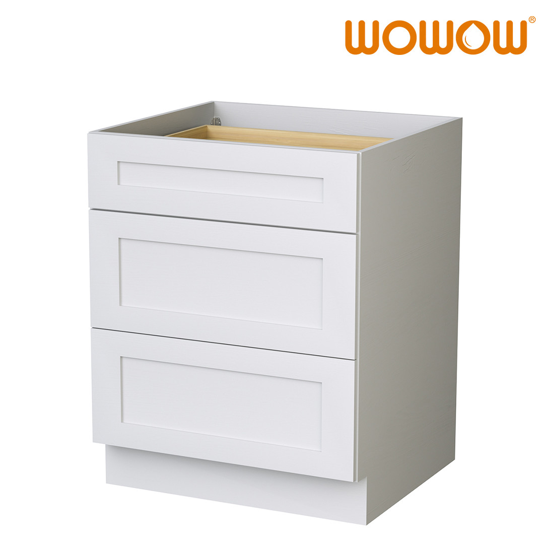 WOWOW Ready to Assemble Plywood Shaker Drawer Base Kitchen Cabinet in ...